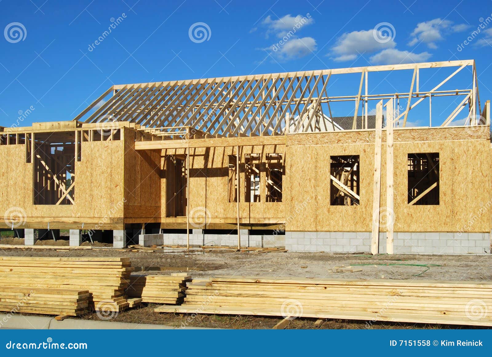 One story stock photo. Image of real, work, framing, structure - 7151558