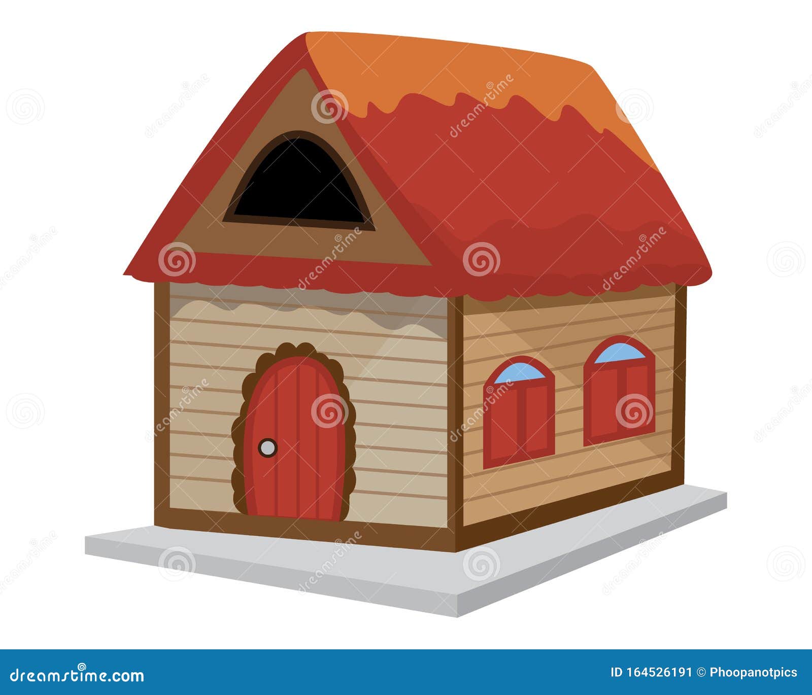 One Story House on White Background Stock Vector - Illustration of ...