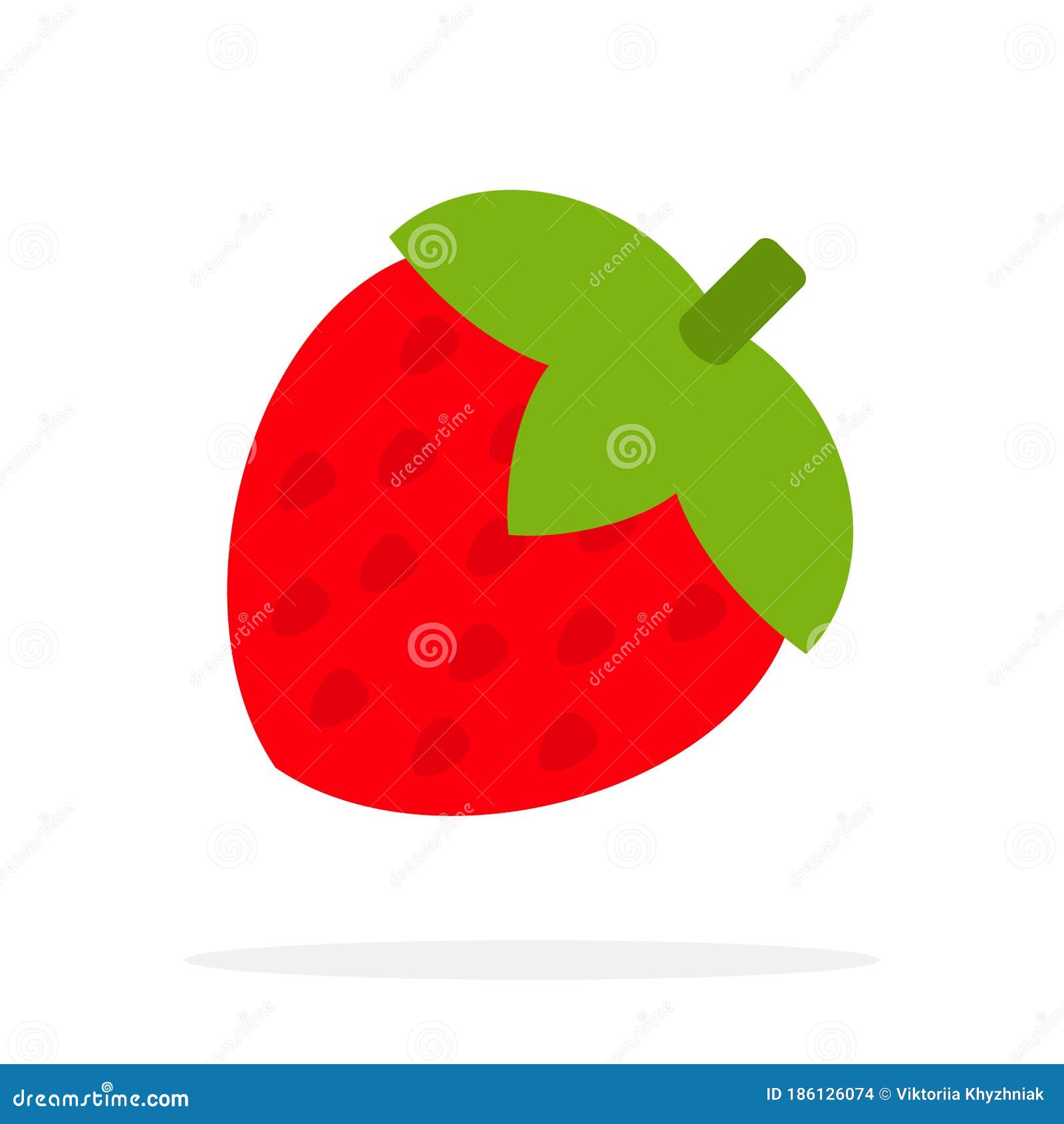 One strawberries stock vector. Illustration of fresh - 186126074
