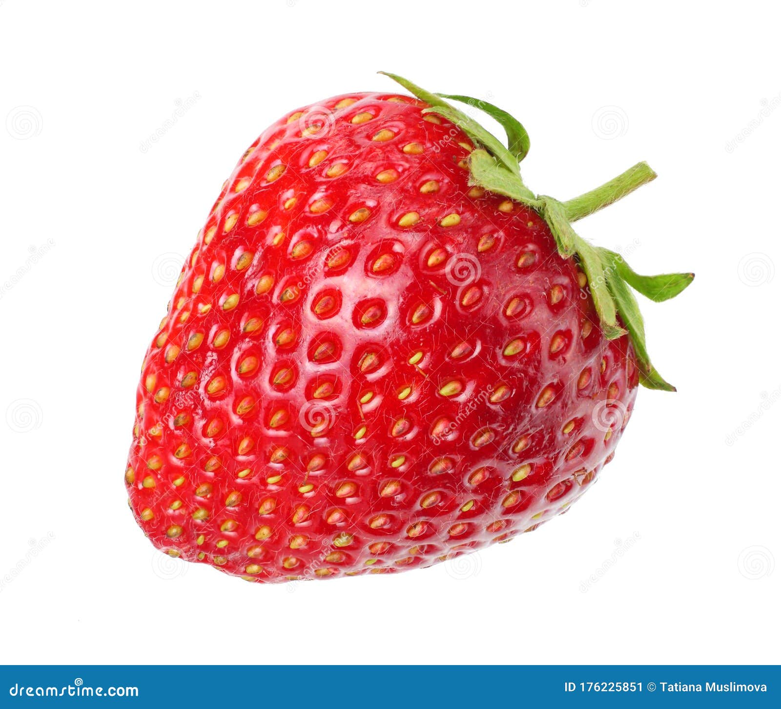 One Strawberry Isolated on a White Background Stock Image - Image of ...