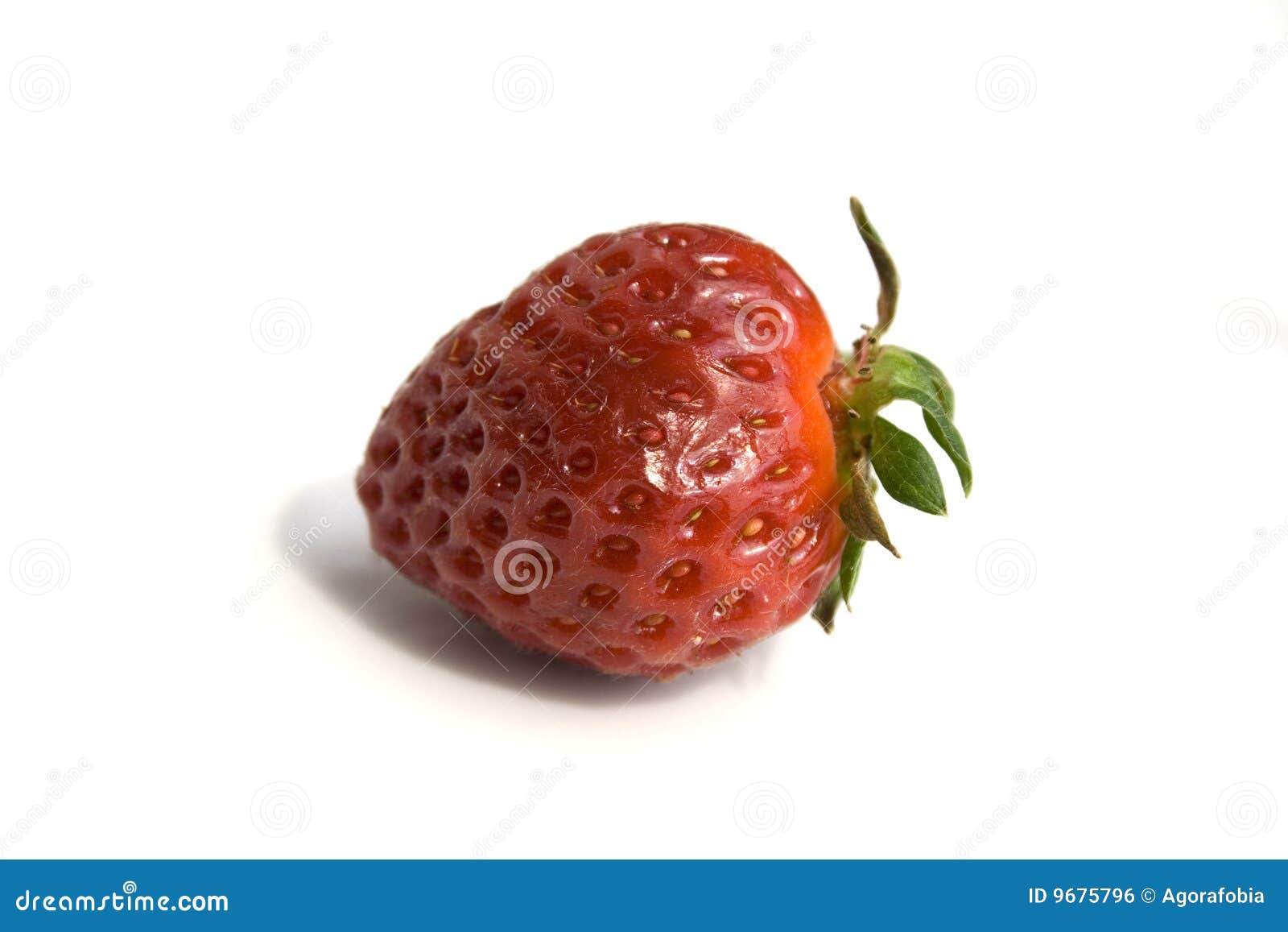 One Strawberry on White Background Stock Photo - Image of healthy ...