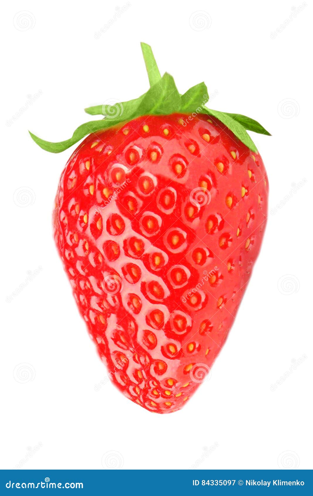 One Strawberry on a White Background Isolated Stock Image - Image of ...