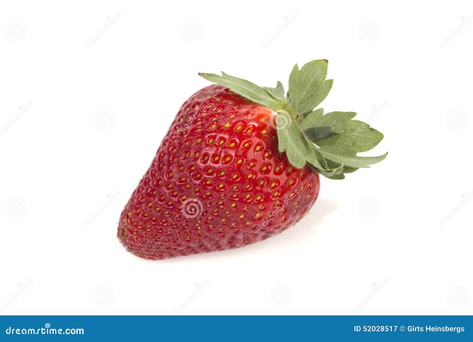 One strawberry on white stock image. Image of ingredient - 52028517