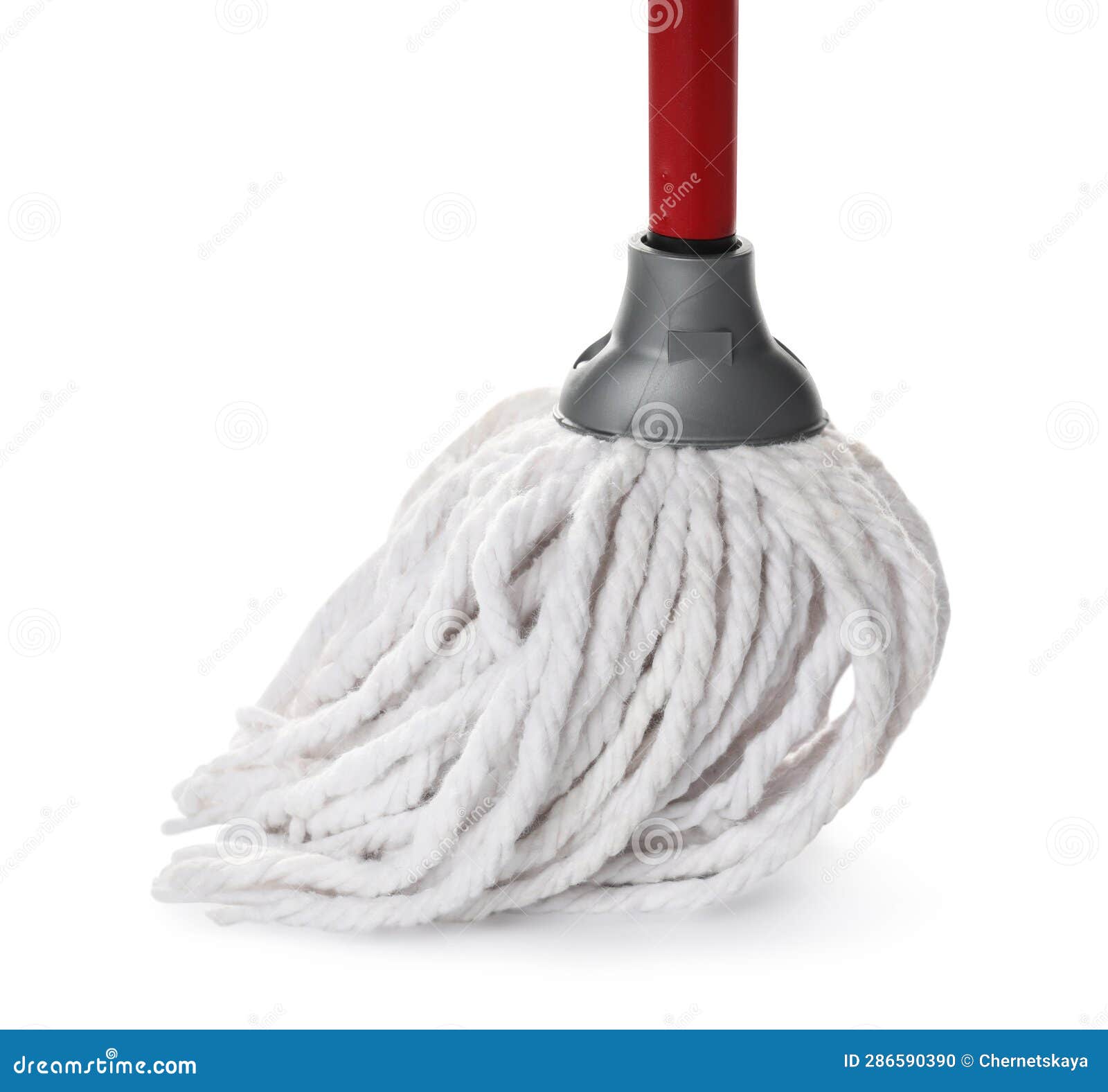 One String Mop Isolated on White. Cleaning Tool Stock Photo - Image of ...