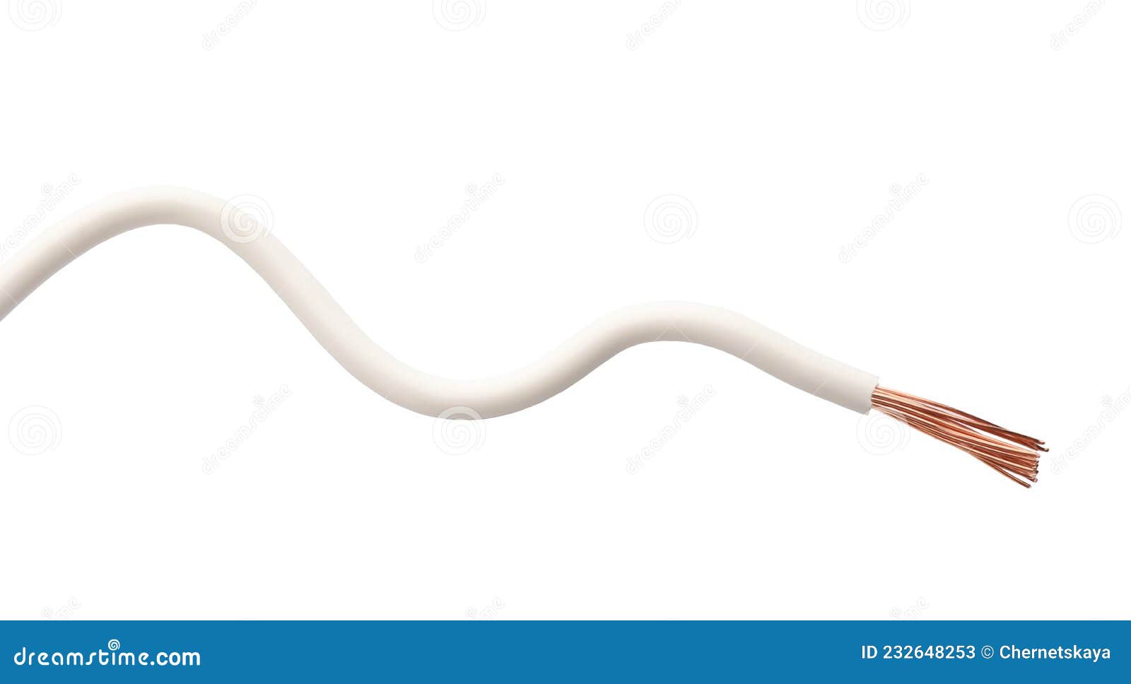 One Stripped Electrical Wire Isolated on White Stock Image - Image of ...