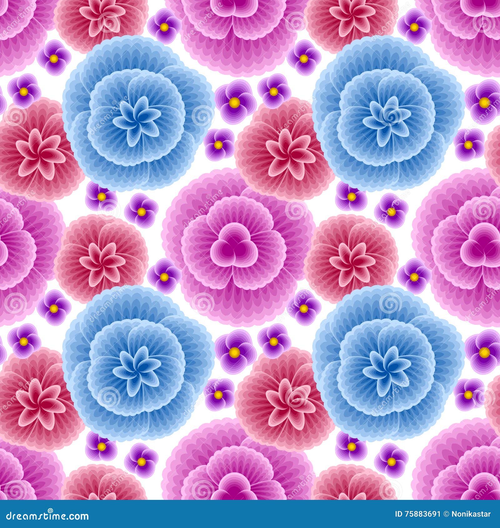 One Stroke Seamless Pattern Stock Vector - Illustration of garden ...