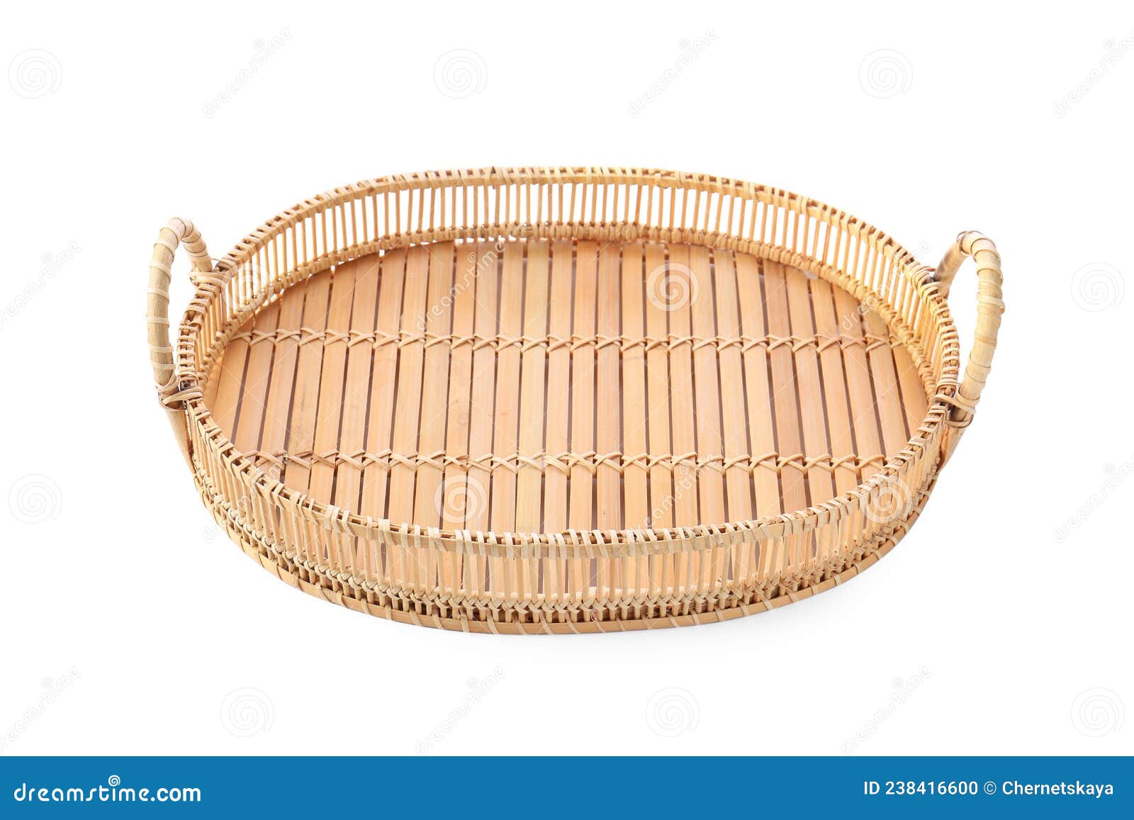 One Stylish Empty Tray Isolated on White Stock Photo - Image of decor ...