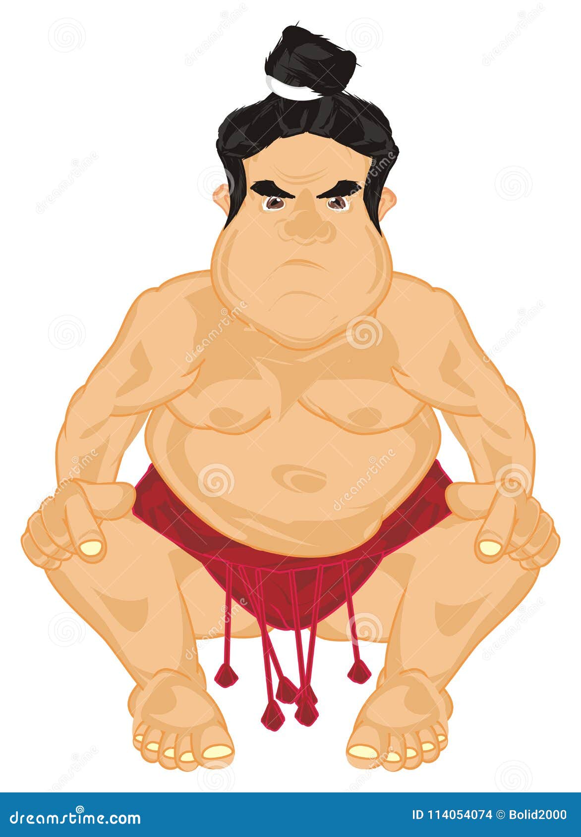 Angry Sumo Wrestler Parachuting With Transparent Background Royalty ...