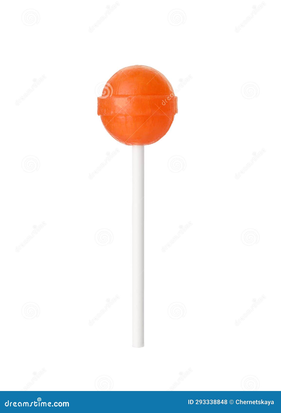 One Sweet Orange Lollipop Isolated on White Stock Photo - Image of ...