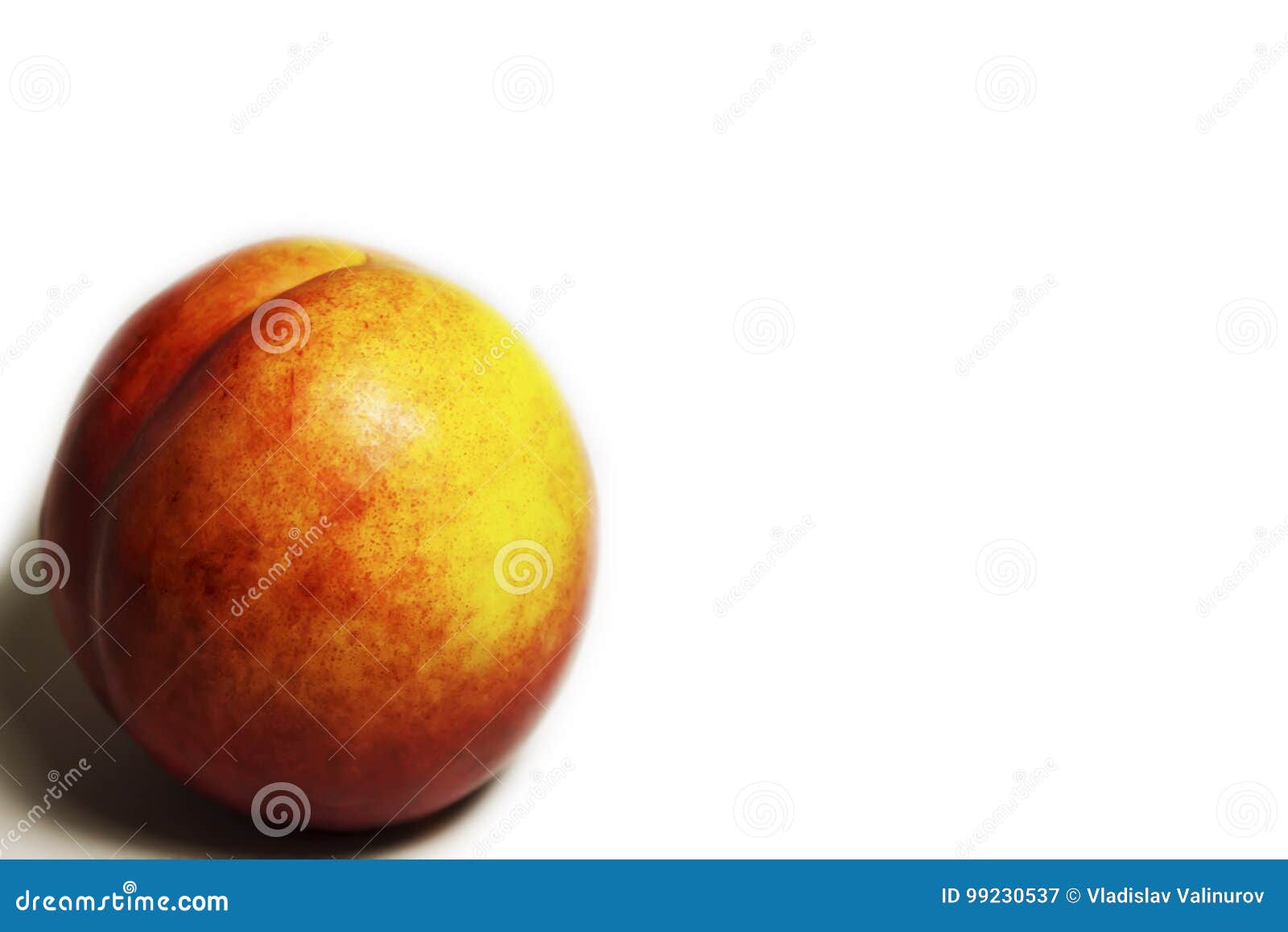 One Sweet Peach on White Background Stock Image - Image of nature, food ...