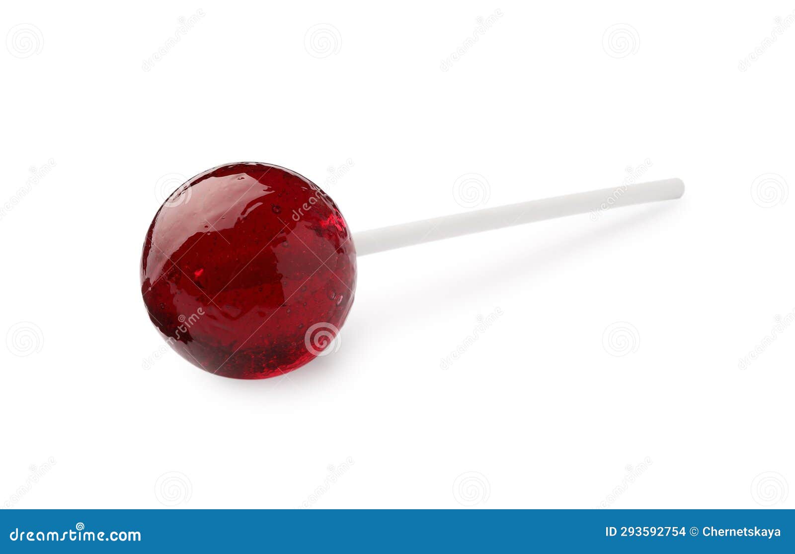One Sweet Red Lollipop Isolated on White Stock Photo - Image of ...