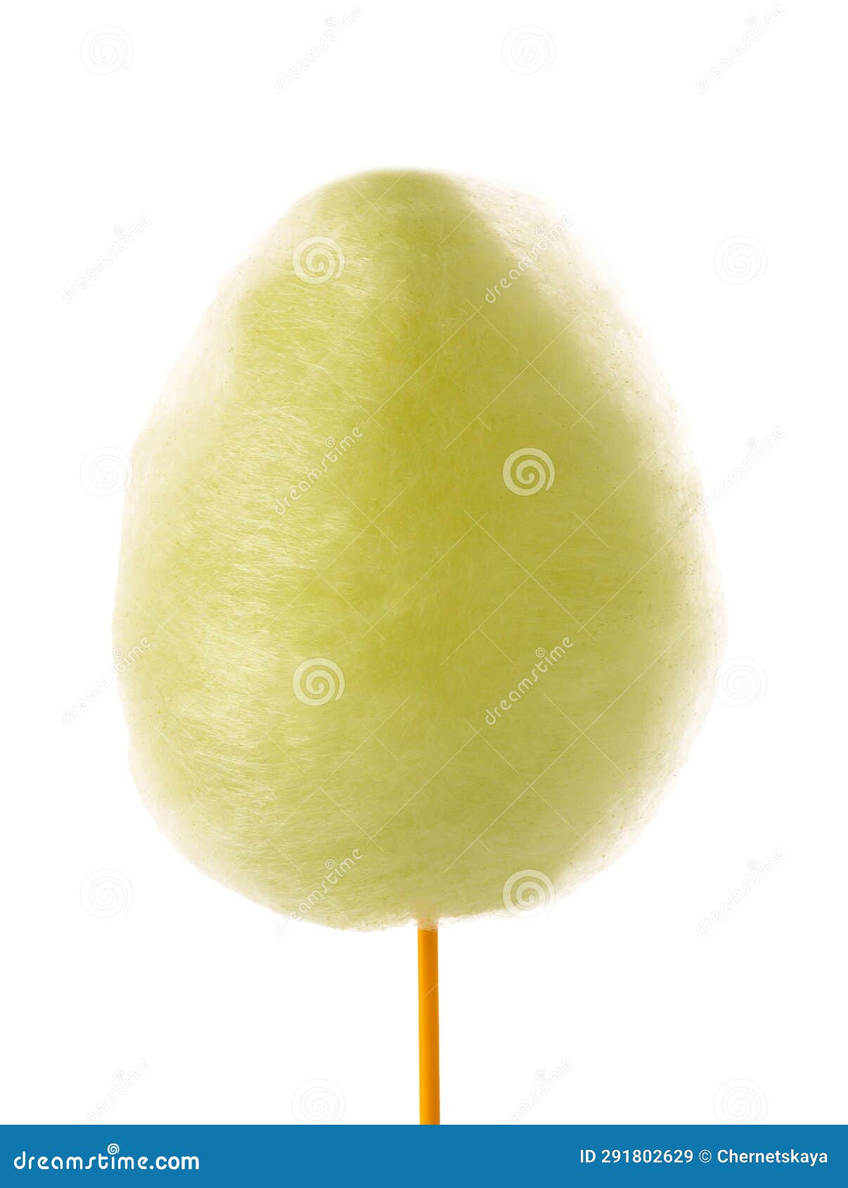 One Sweet Yellow Cotton Candy Isolated on White Stock Image - Image of ...