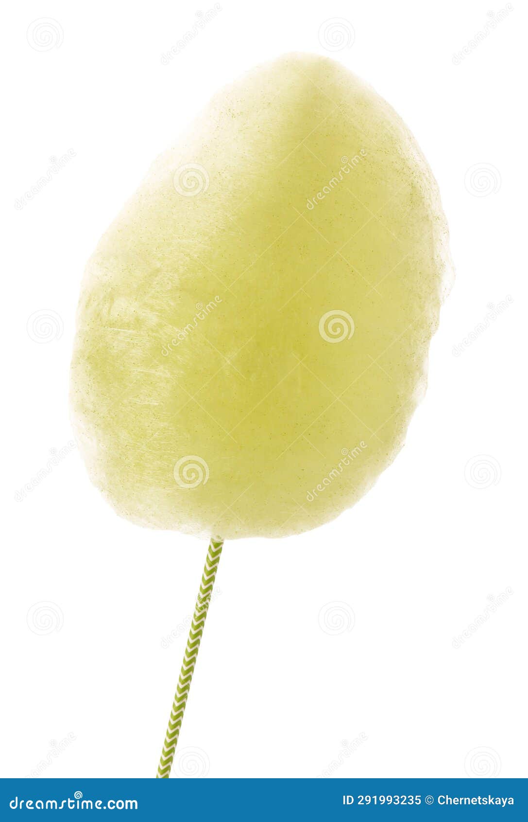 One Sweet Yellow Cotton Candy Isolated on White Stock Image - Image of ...