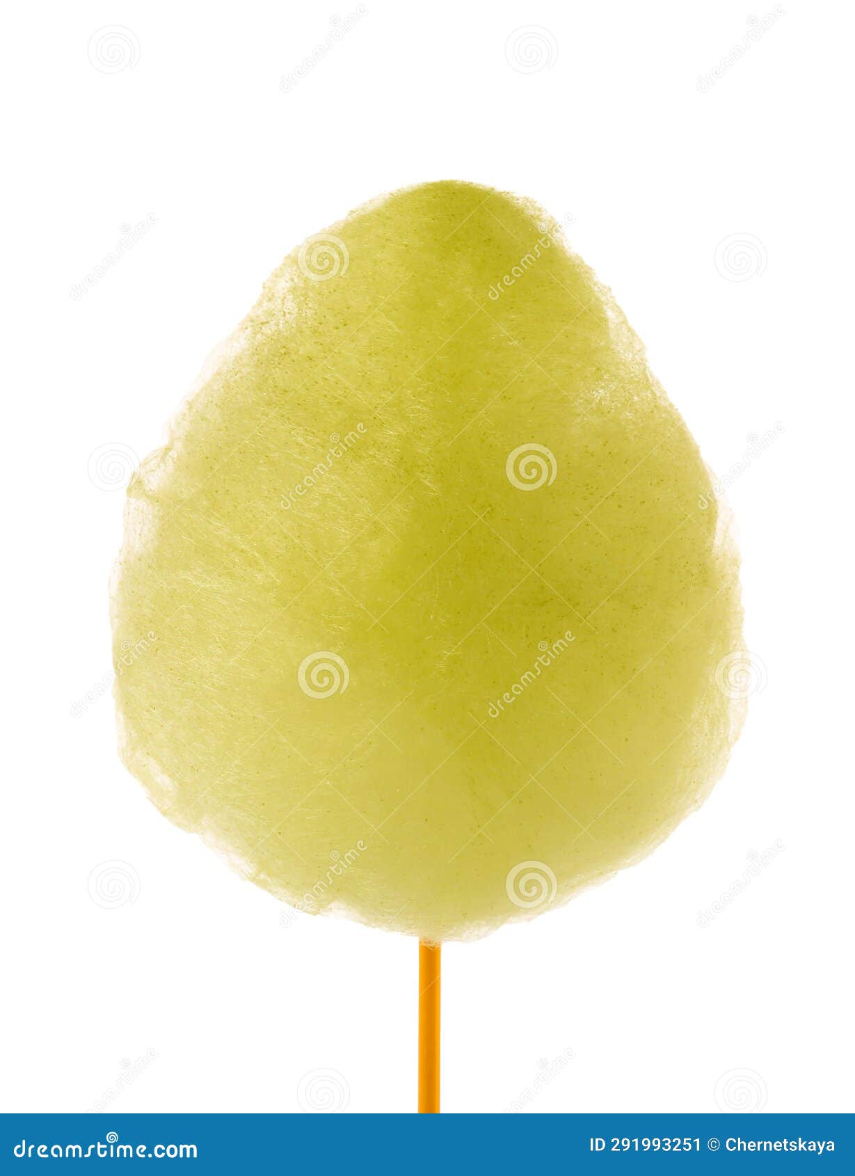 One Sweet Yellow Cotton Candy Isolated on White Stock Image - Image of ...