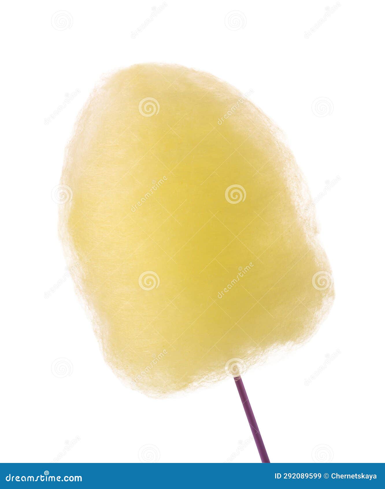 One Sweet Yellow Cotton Candy Isolated on White Stock Image - Image of ...