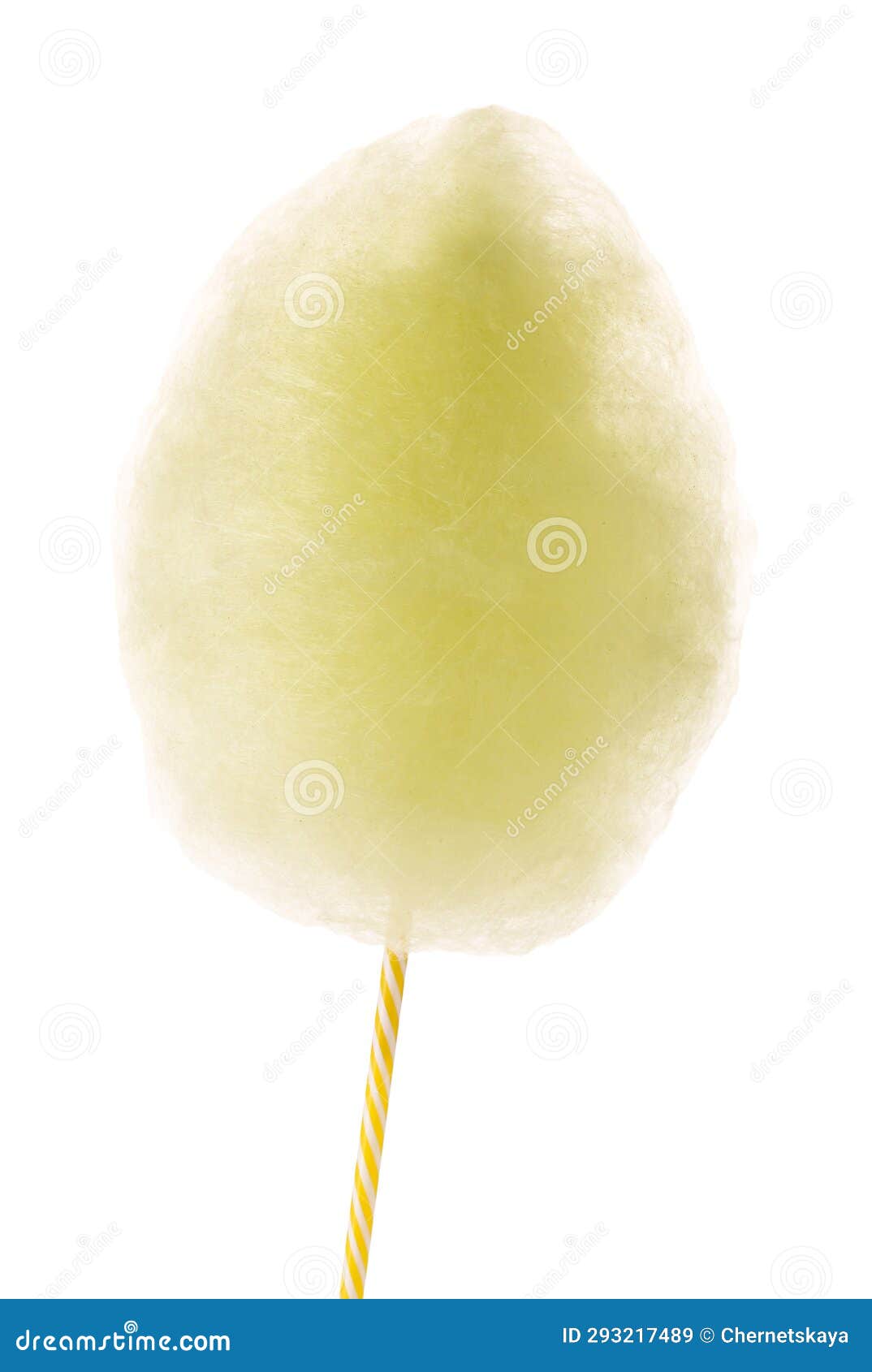 One Sweet Yellow Cotton Candy Isolated on White Stock Image - Image of ...