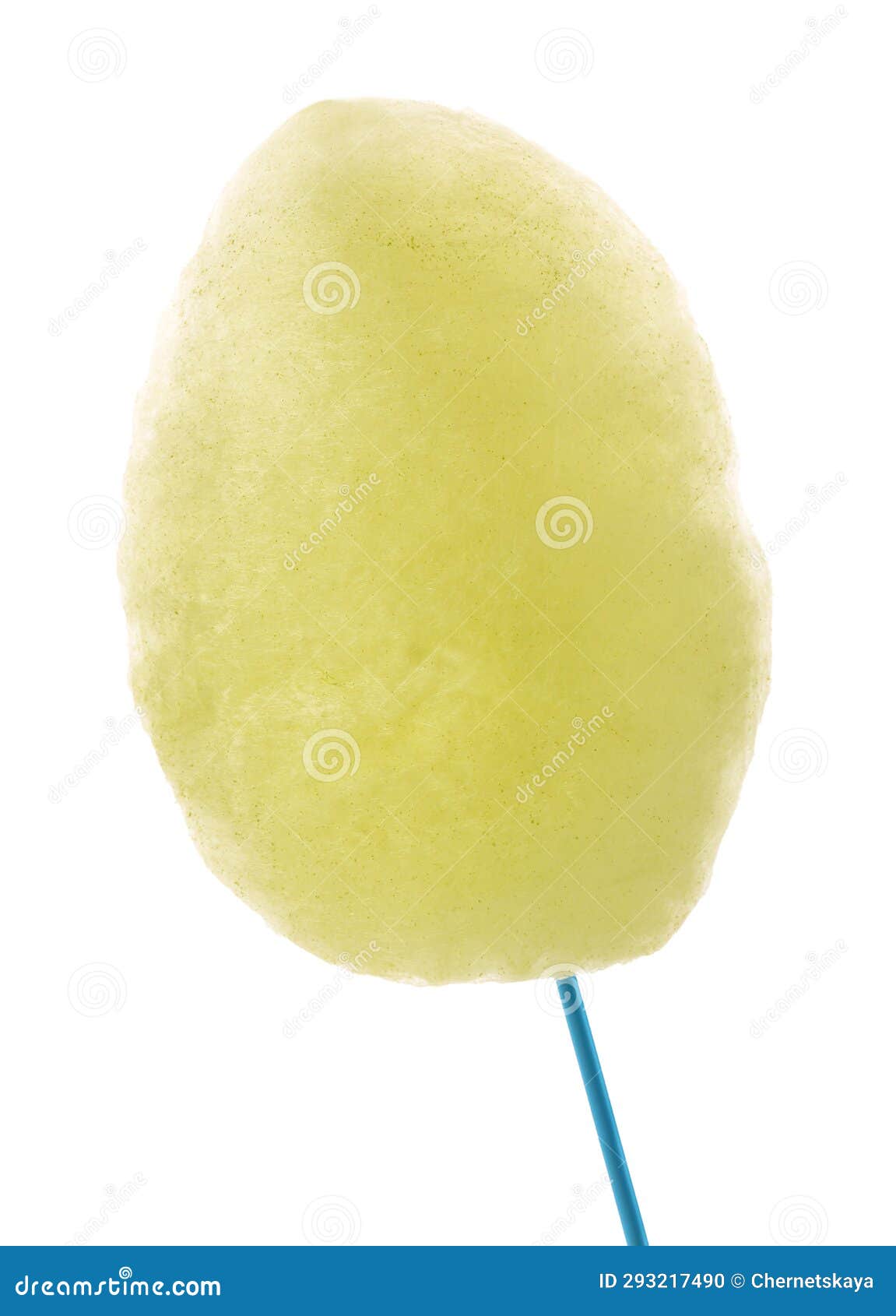 One Sweet Yellow Cotton Candy Isolated on White Stock Photo - Image of ...