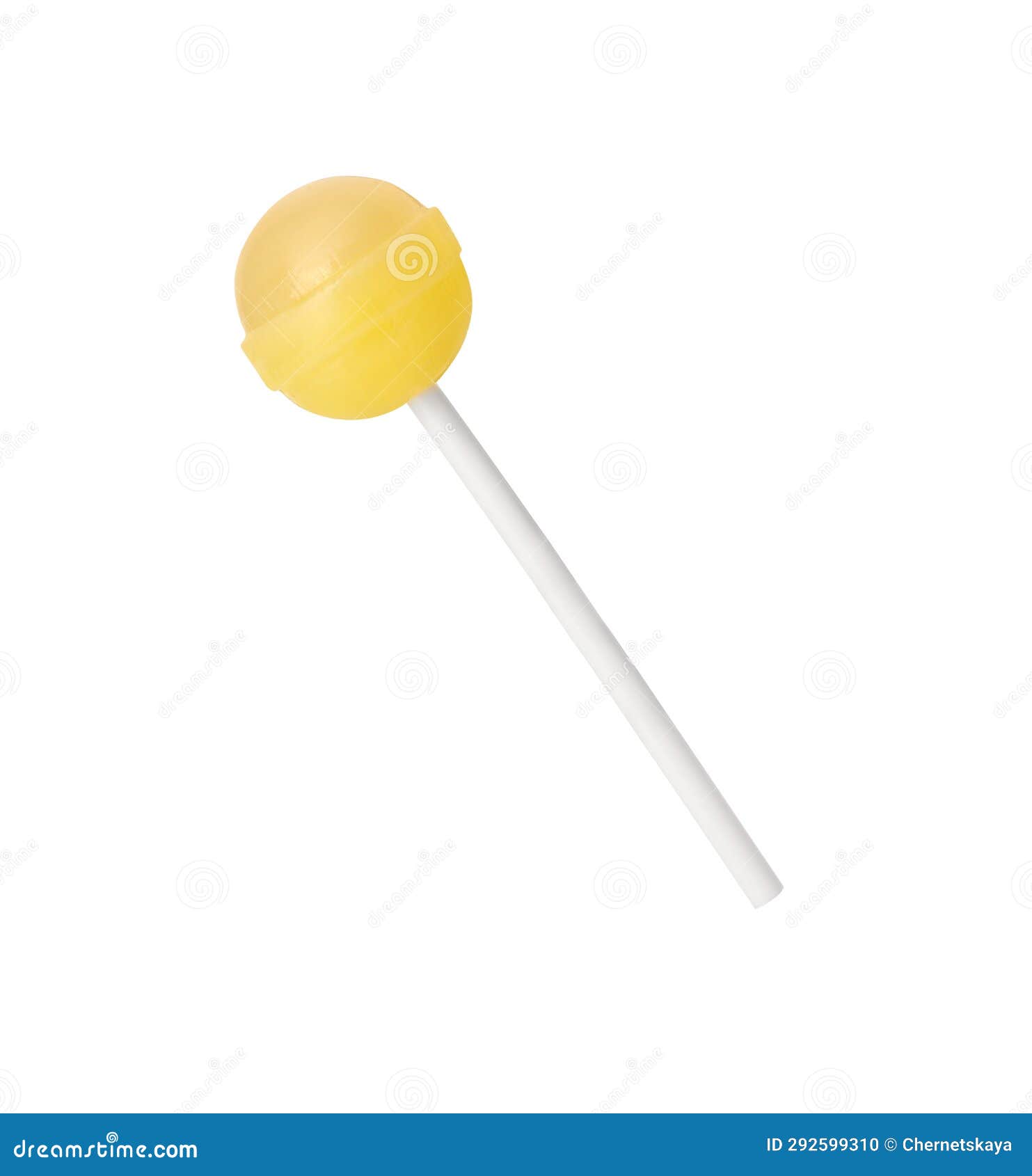 One Sweet Yellow Lollipop Isolated on White Stock Photo - Image of ...