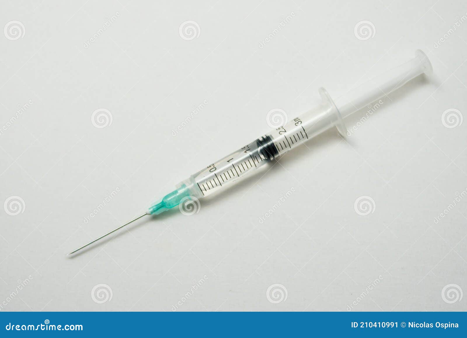 One syringe with liquid stock image. Image of surgery - 210410991