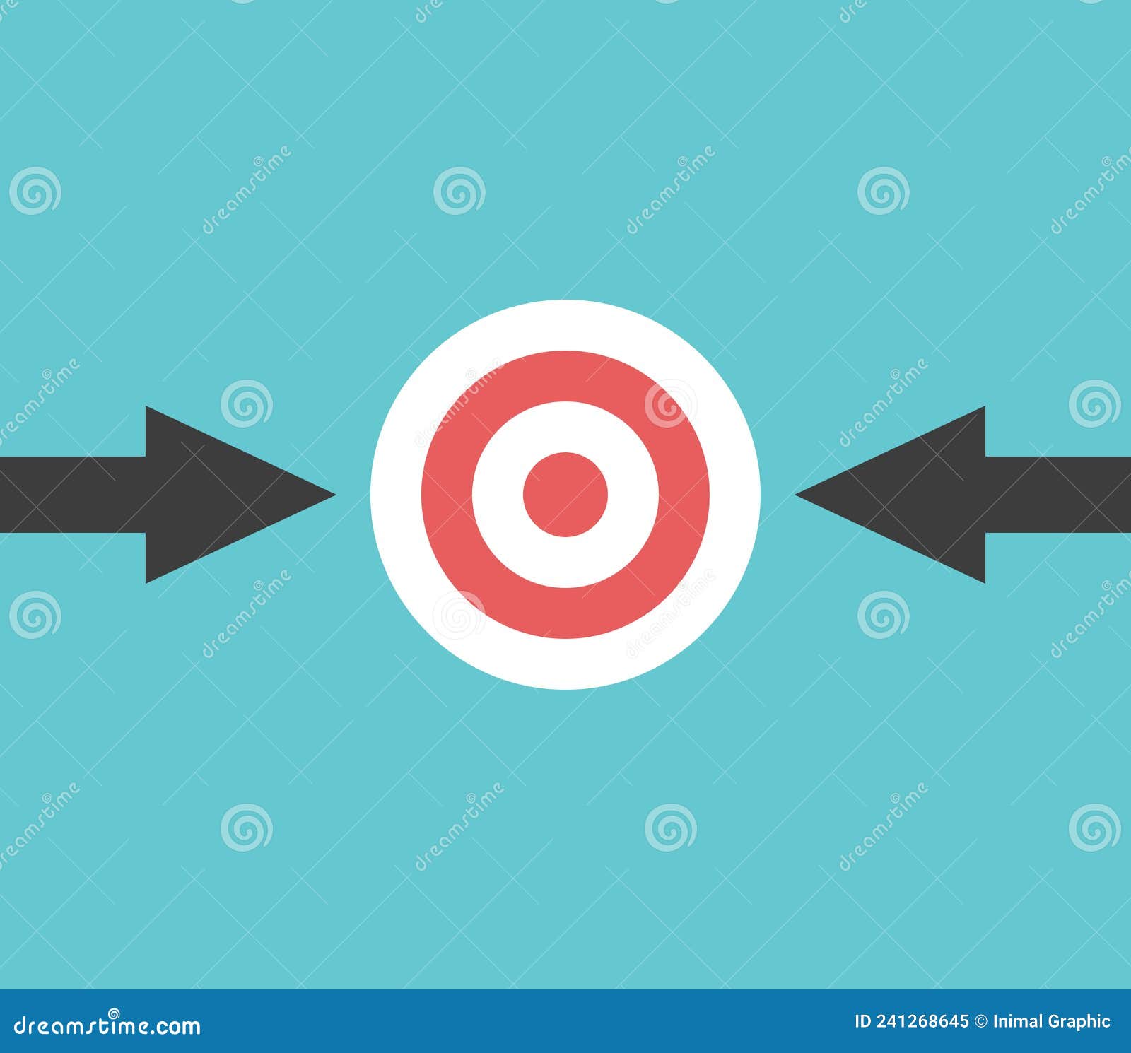 One target, two arrows stock vector. Illustration of purpose - 241268645
