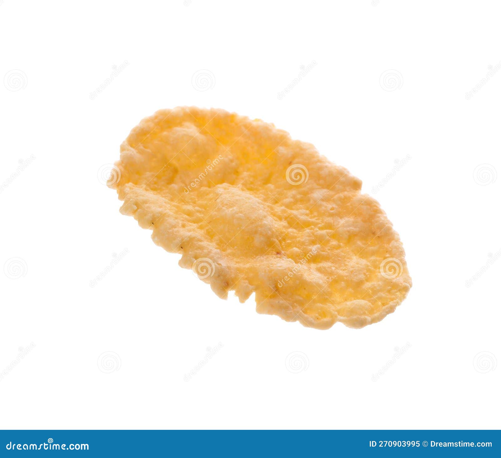 One Tasty Crispy Corn Flake Isolated on White Stock Image - Image of ...