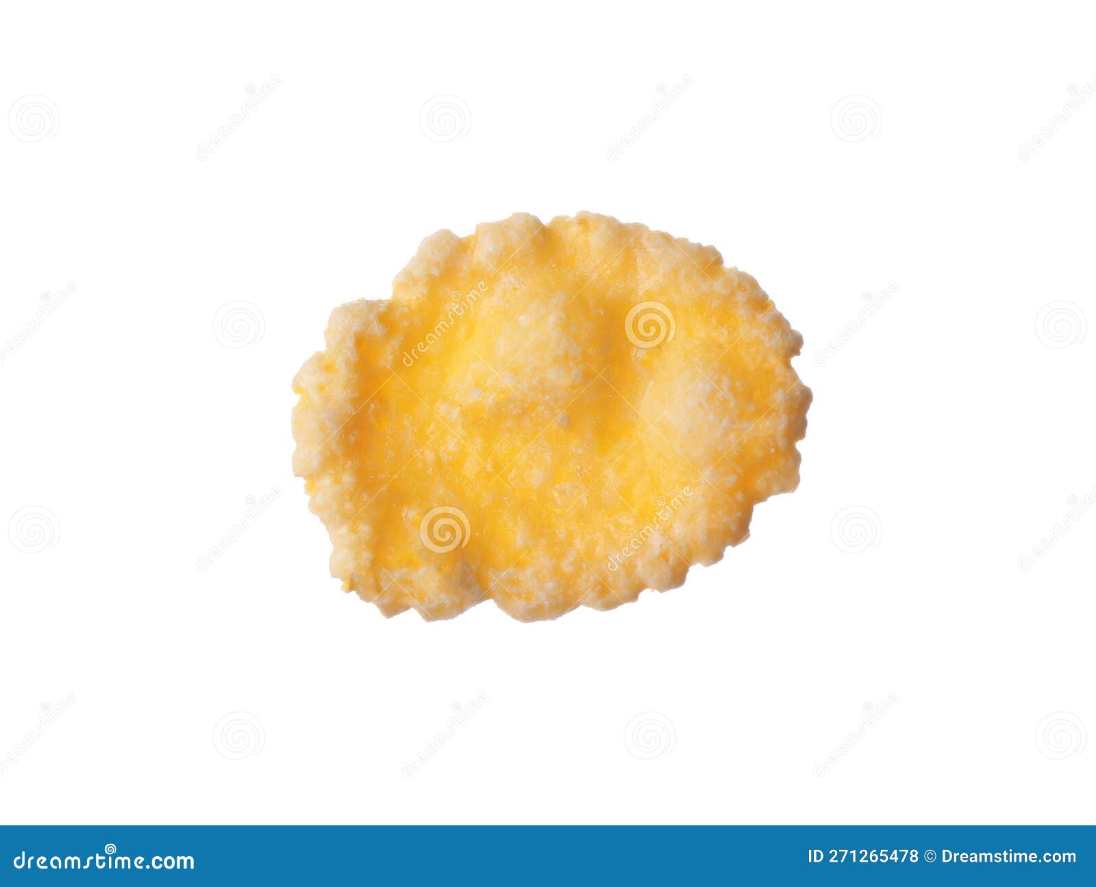Single Cornflake On A Plate. Symbol Of Famines And Poverty.Isolated On ...