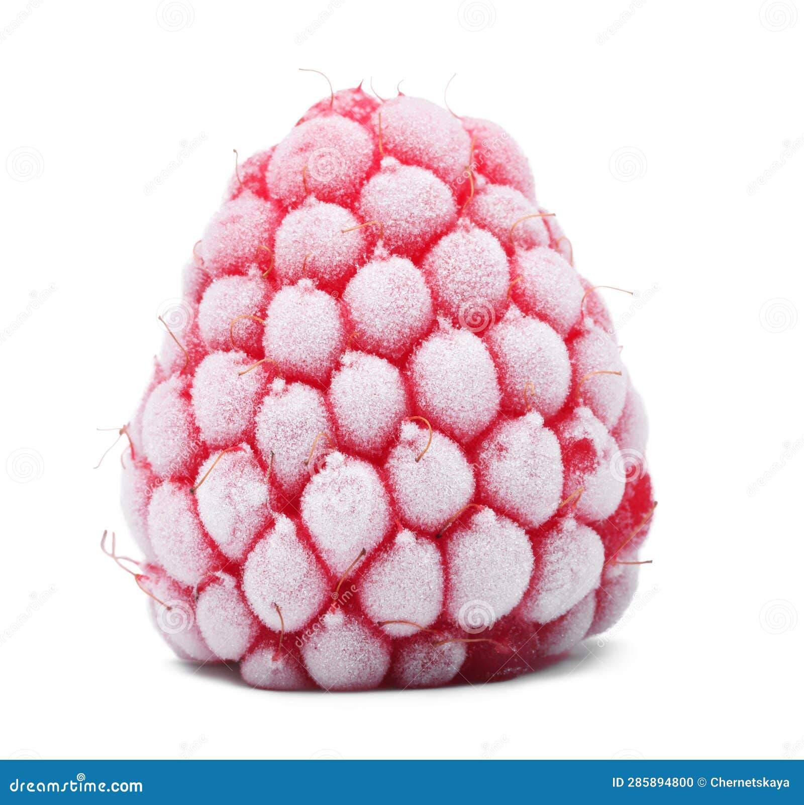 One Tasty Frozen Raspberry Isolated on White Stock Photo - Image of ...