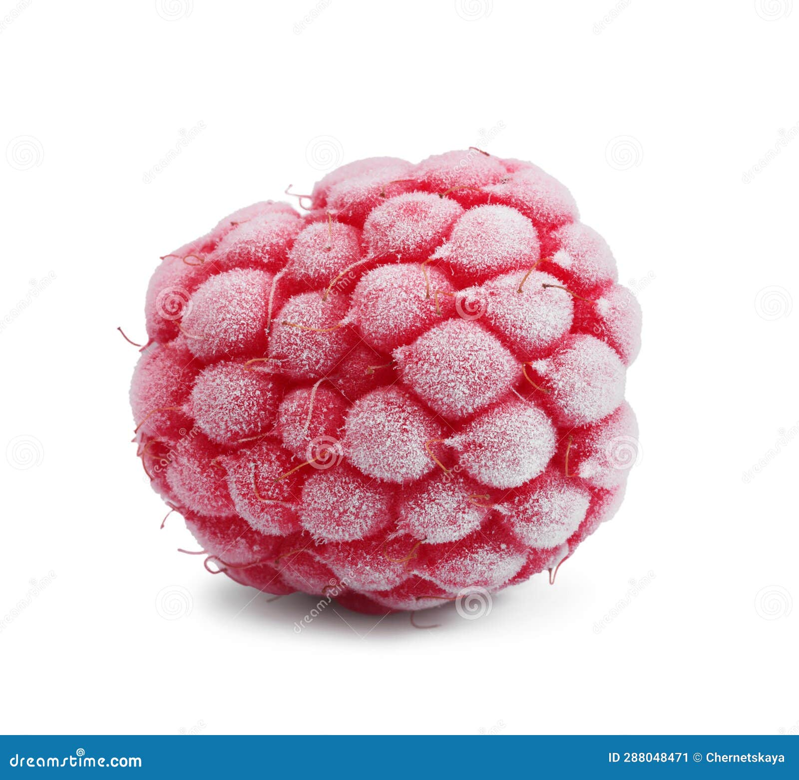 One Tasty Frozen Raspberry Isolated on White Stock Image - Image of ...