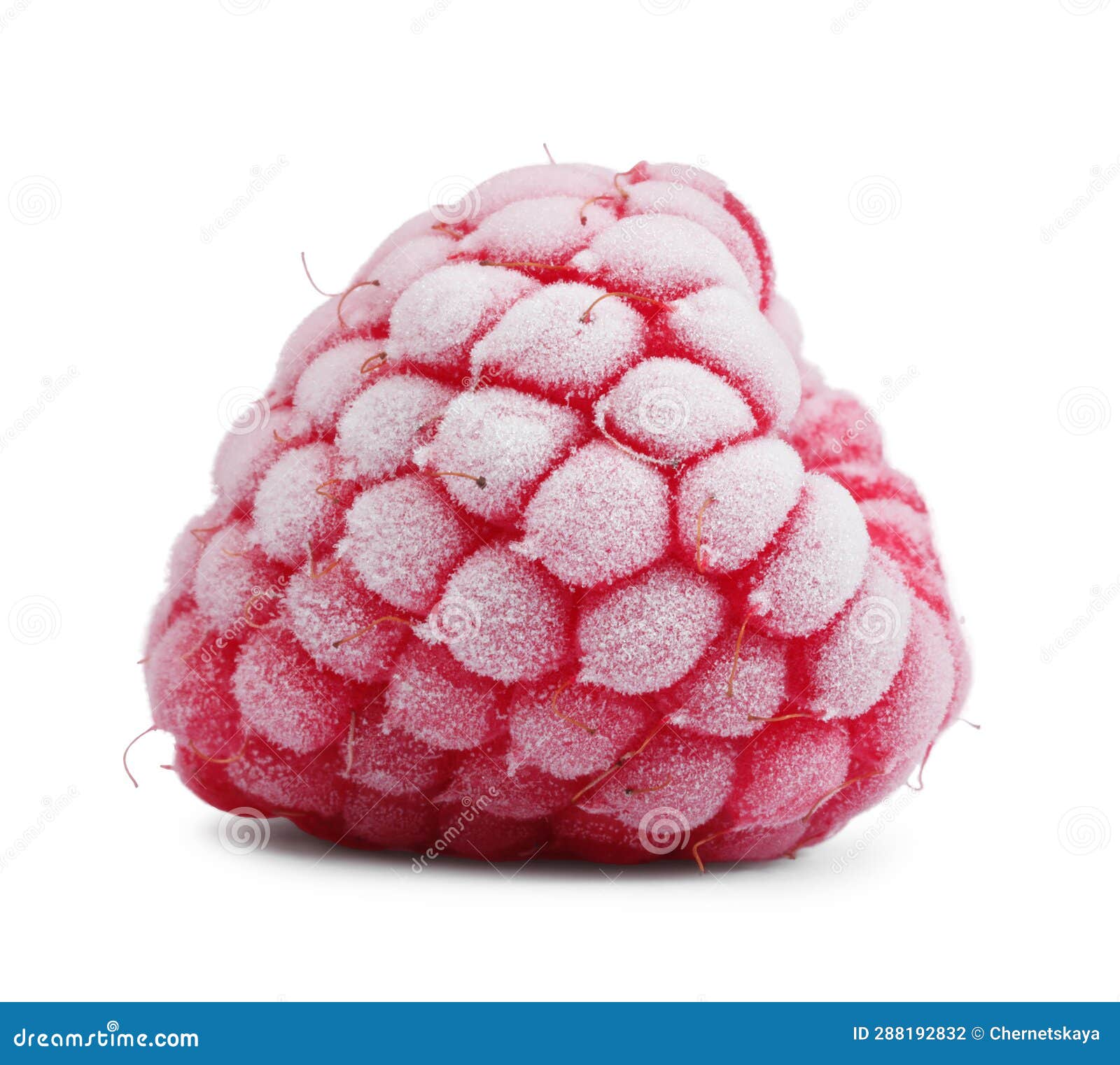 One Tasty Frozen Raspberry Isolated on White Stock Photo - Image of ...