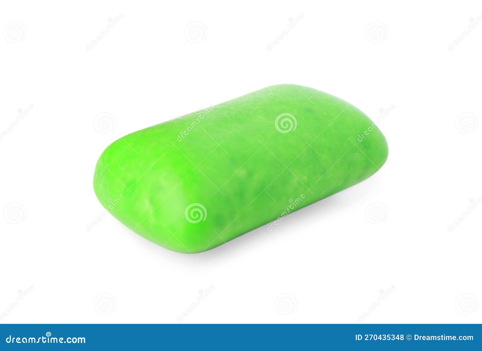 One Tasty Green Chewing Gum Isolated on White Stock Photo - Image of ...