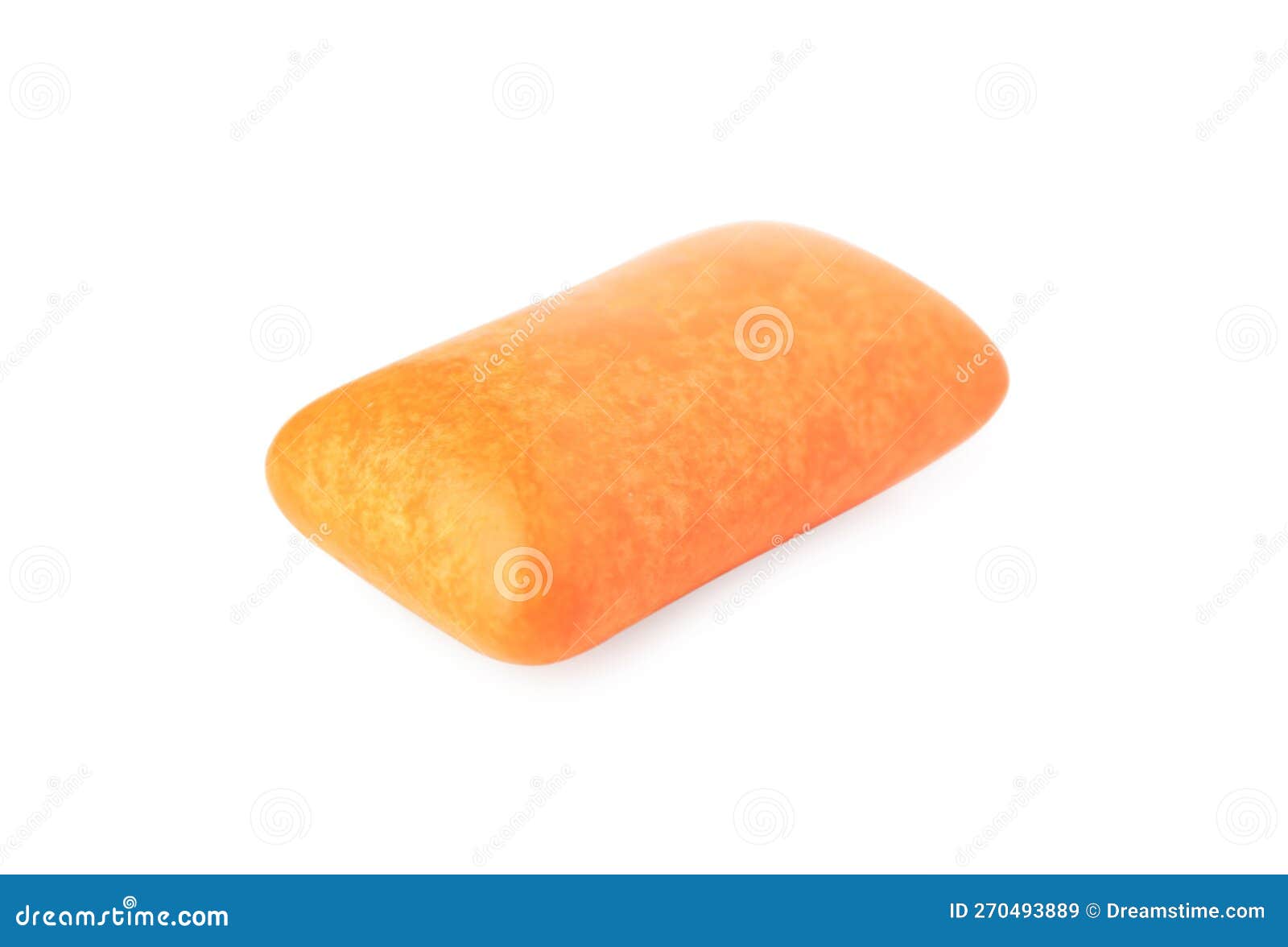 One Tasty Orange Chewing Gum Isolated on White Stock Image - Image of ...