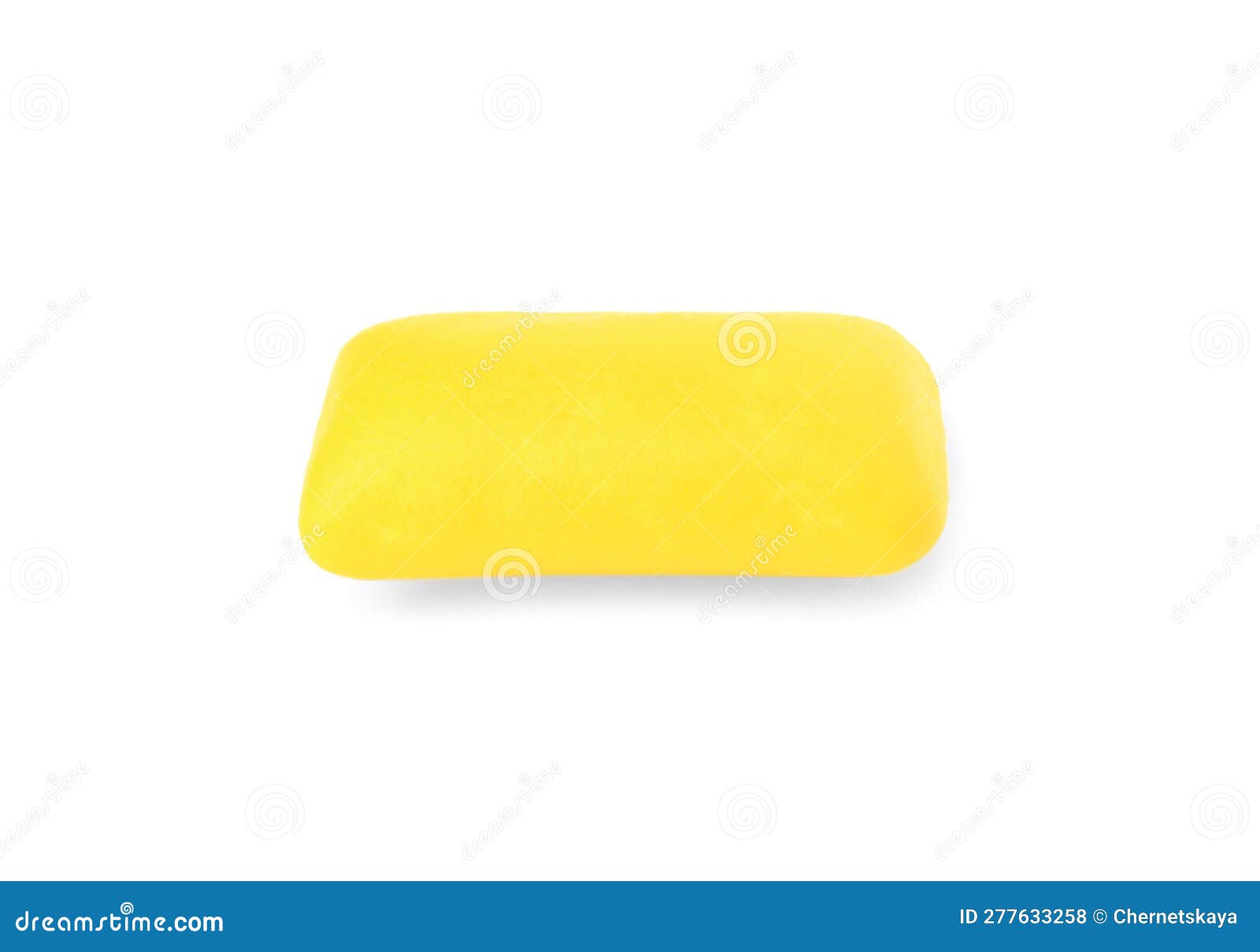 One Tasty Yellow Chewing Gum on White Stock Photo - Image of ...