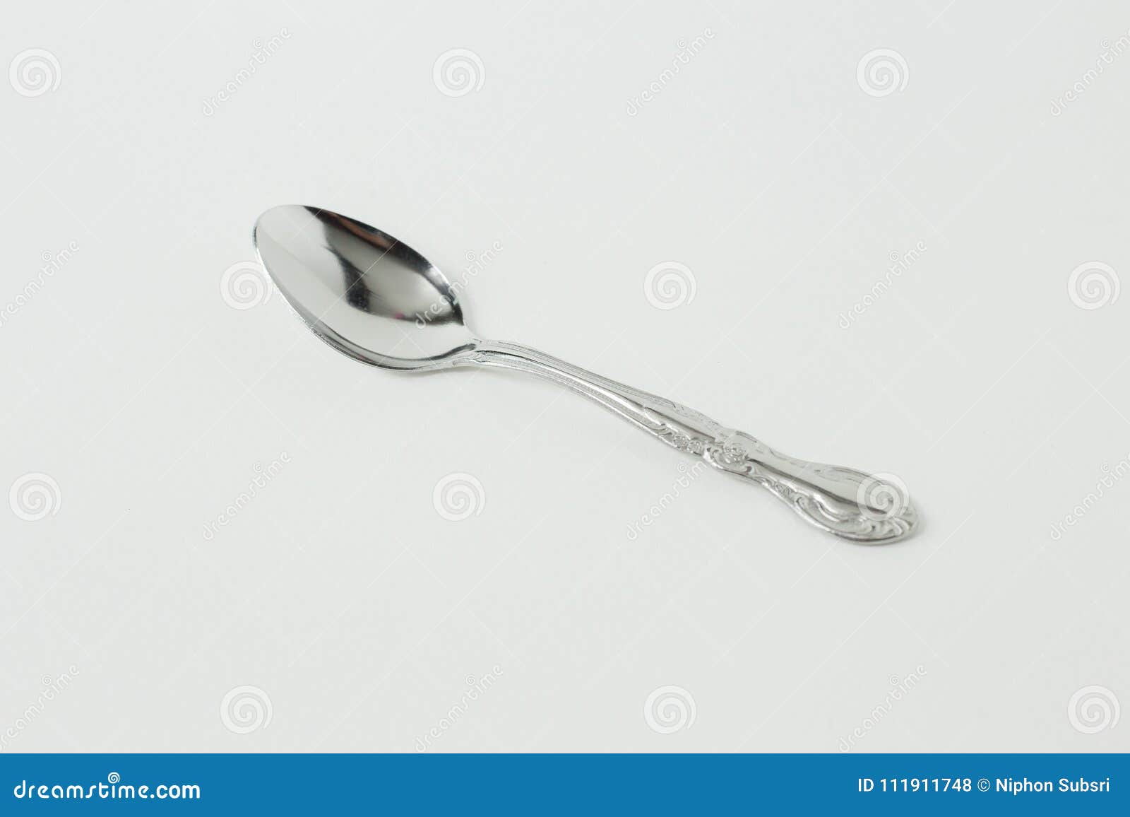 One Tea Spoon on White Background Isolation. Stock Photo - Image of ...