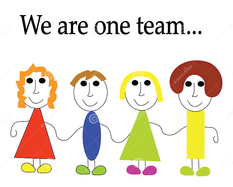 We are one team stock vector. Illustration of crowd, hand - 7536290