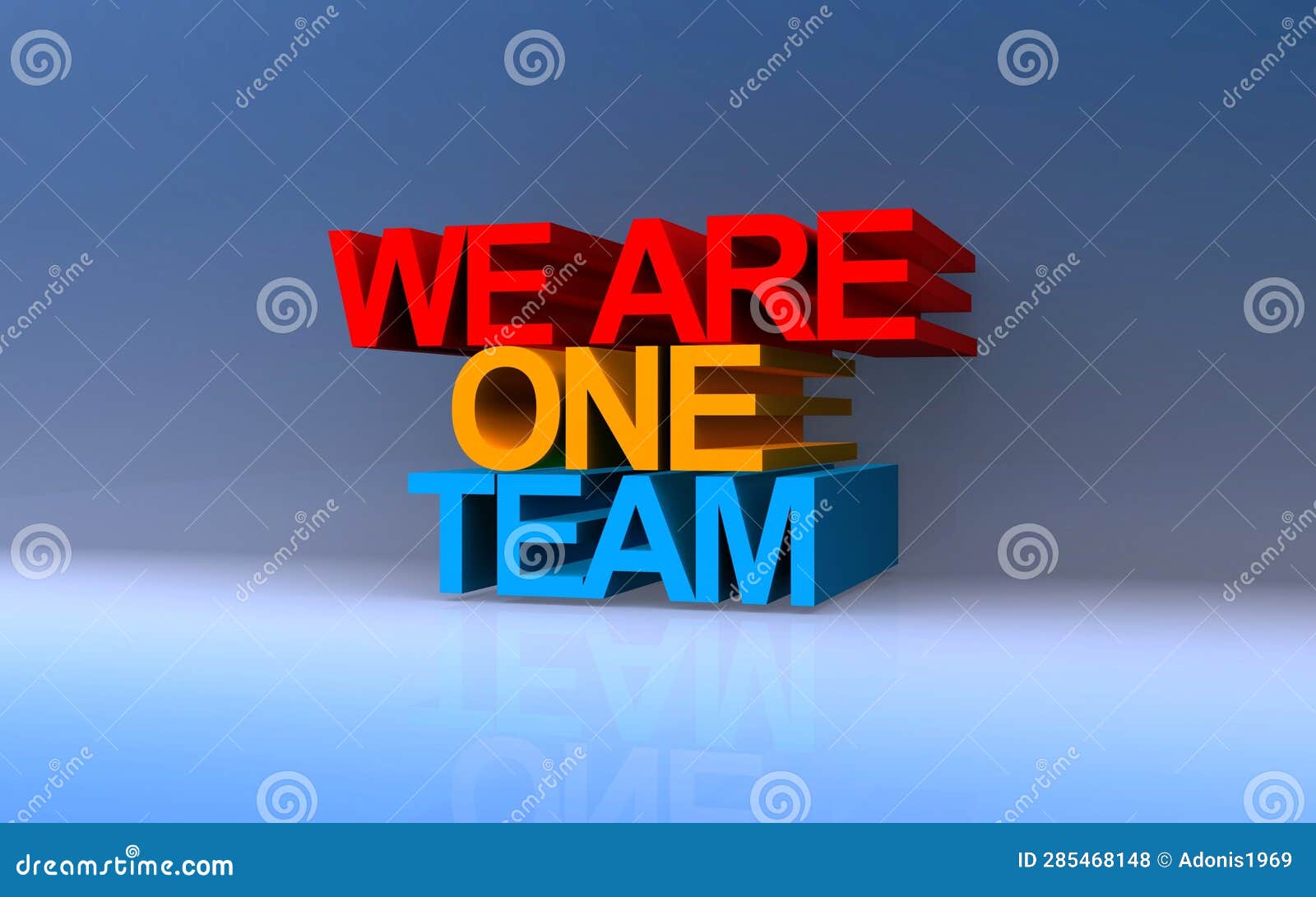 We are one team on blue stock illustration. Illustration of synergy ...