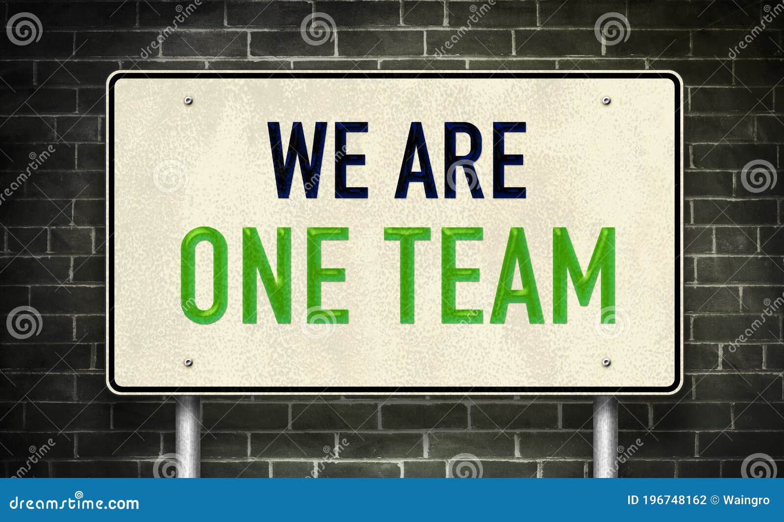 We are ONE TEAM. Roadsign Illustration Stock Illustration ...