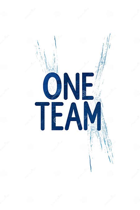 One Team Text on White Background with Blue Texture Stock Illustration ...