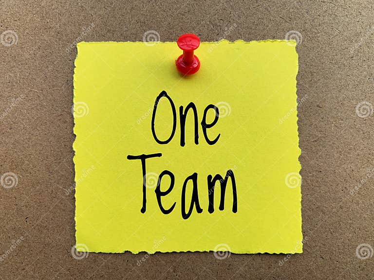 One Team Text on Yellow Torn Notepad Stock Image - Image of agenda ...