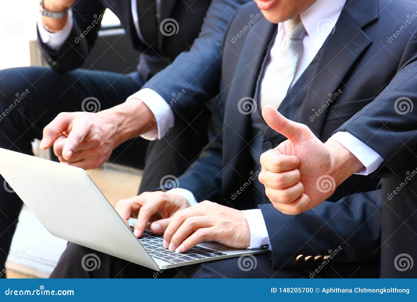 One of Team Work Thumb Up when they Choos the Best Plan Stock Photo ...