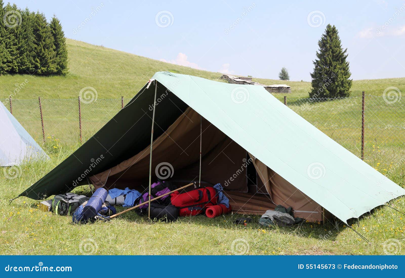 One Tent of a Campsite of the Boy Scouts in Summer Stock Image - Image ...