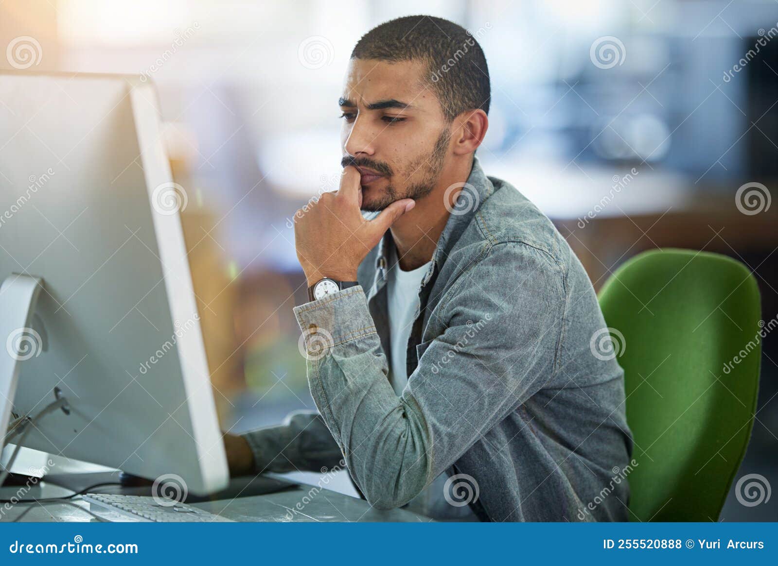 This One is a Thinker...a Young Designer Deep in Thought while Working ...