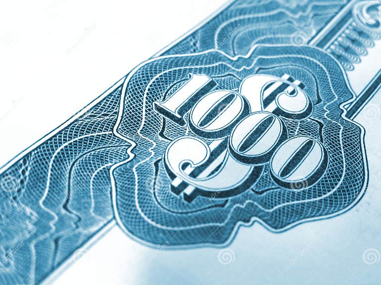 One thousand dollars bond stock photo. Image of bank, banking - 535434