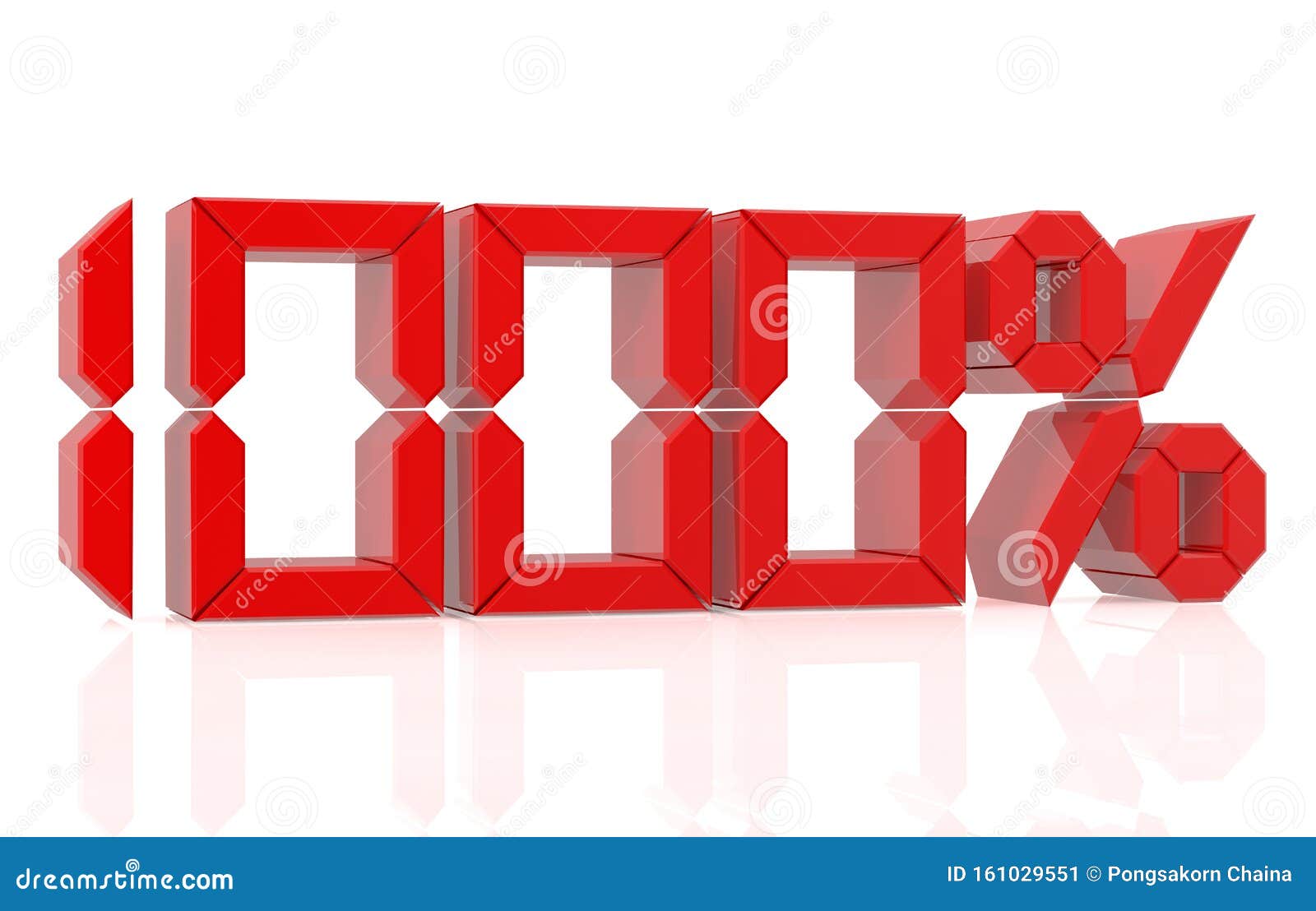 One thousand percent 3D stock illustration. Illustration of 1000 ...