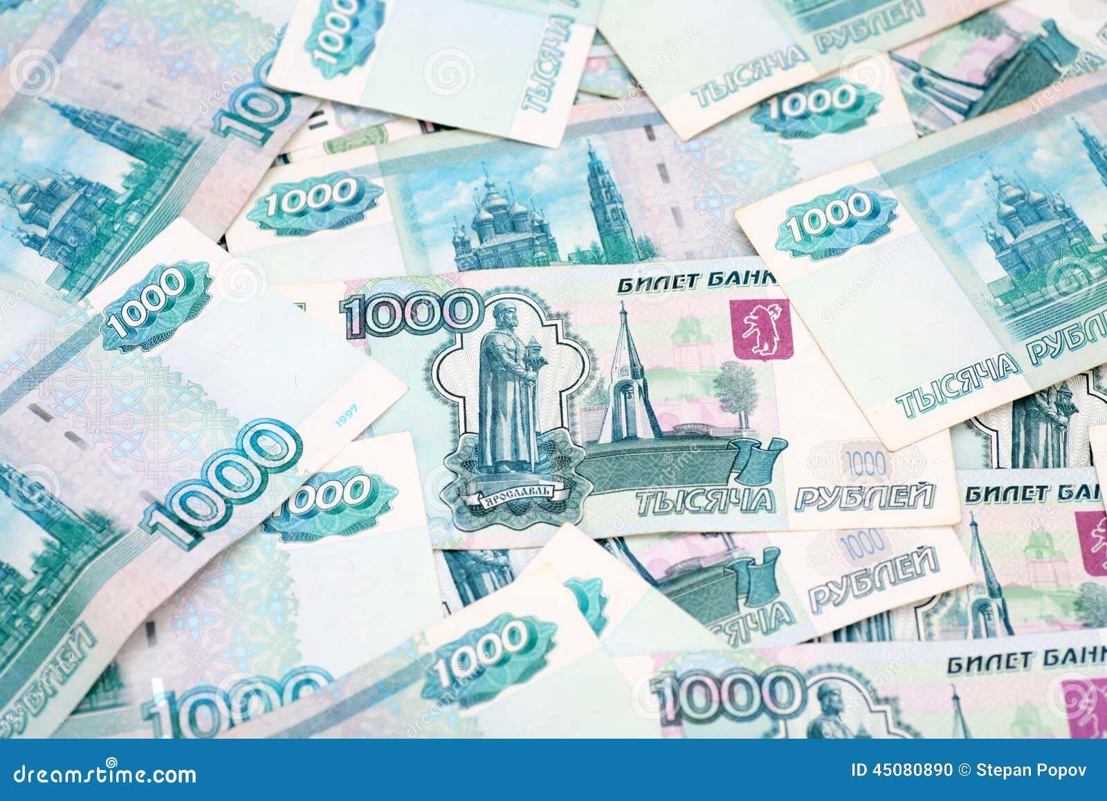 One Thousand Ruble Notes stock photo. Image of note, rubles - 45080890