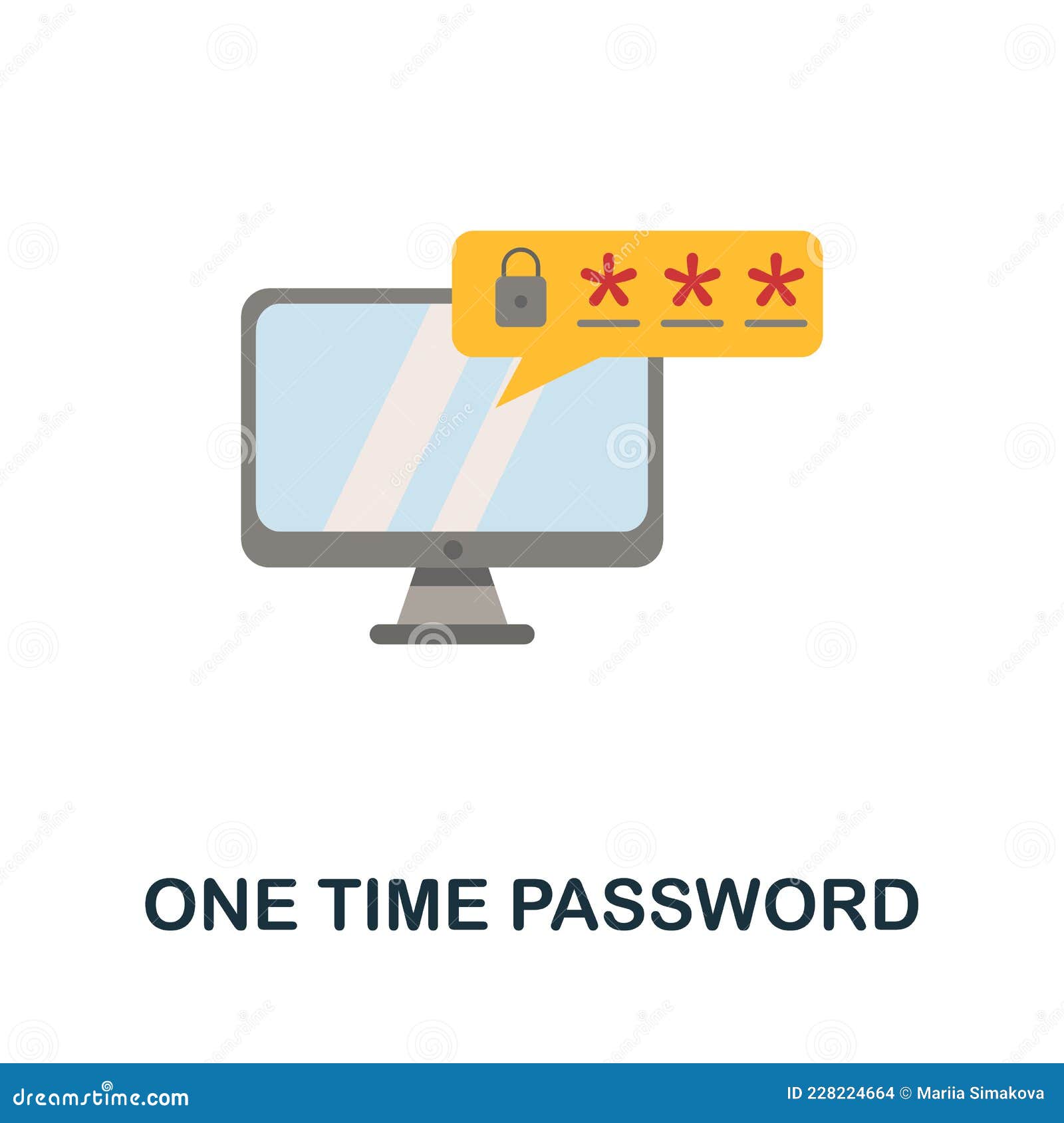 One Time Password Icon. Flat Sign Element from Time Management ...