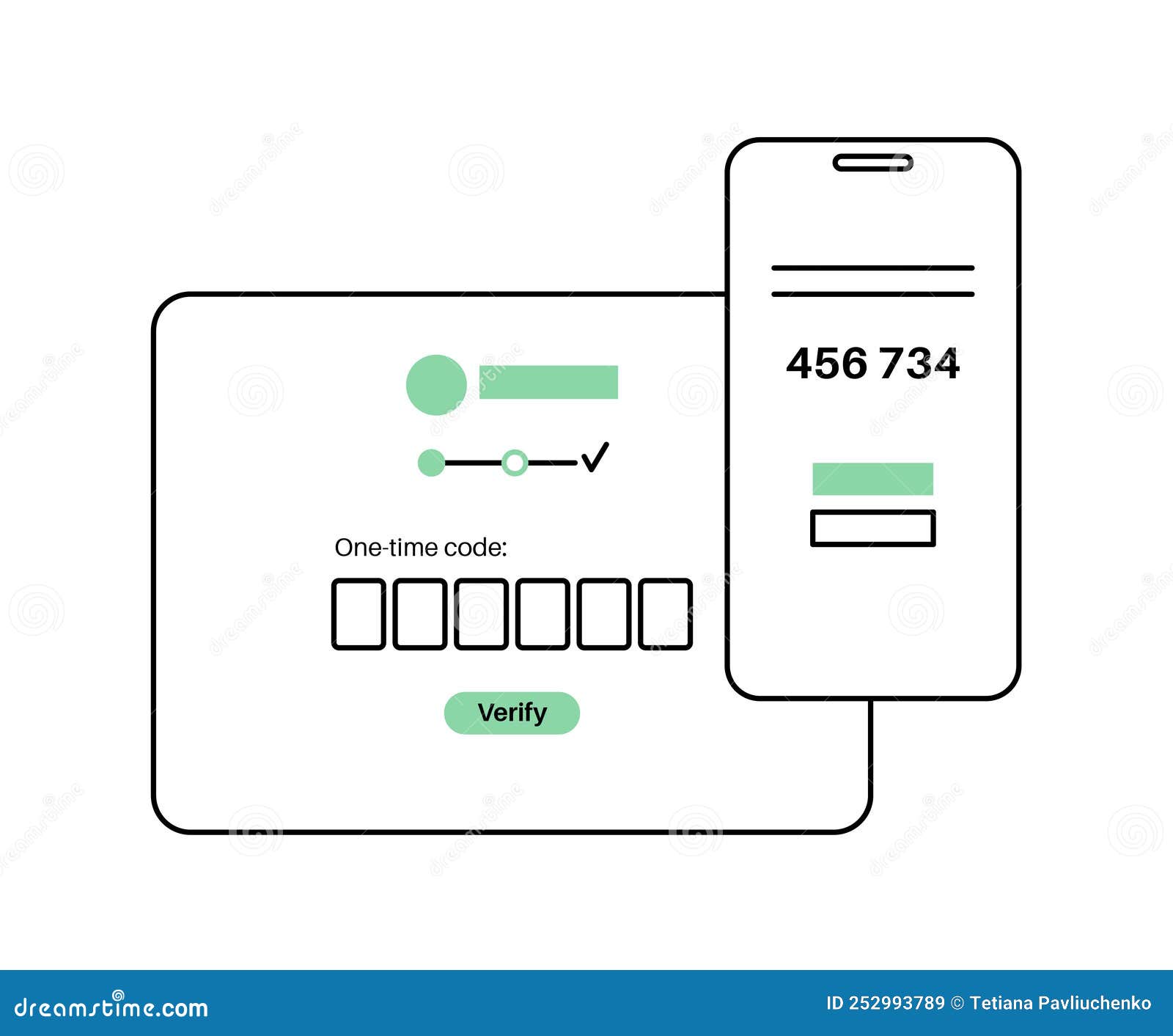 One time password stock vector. Illustration of internet - 252993789