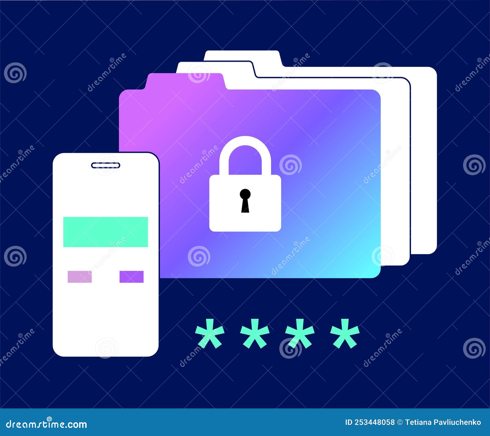 One time password stock vector. Illustration of step - 253448058