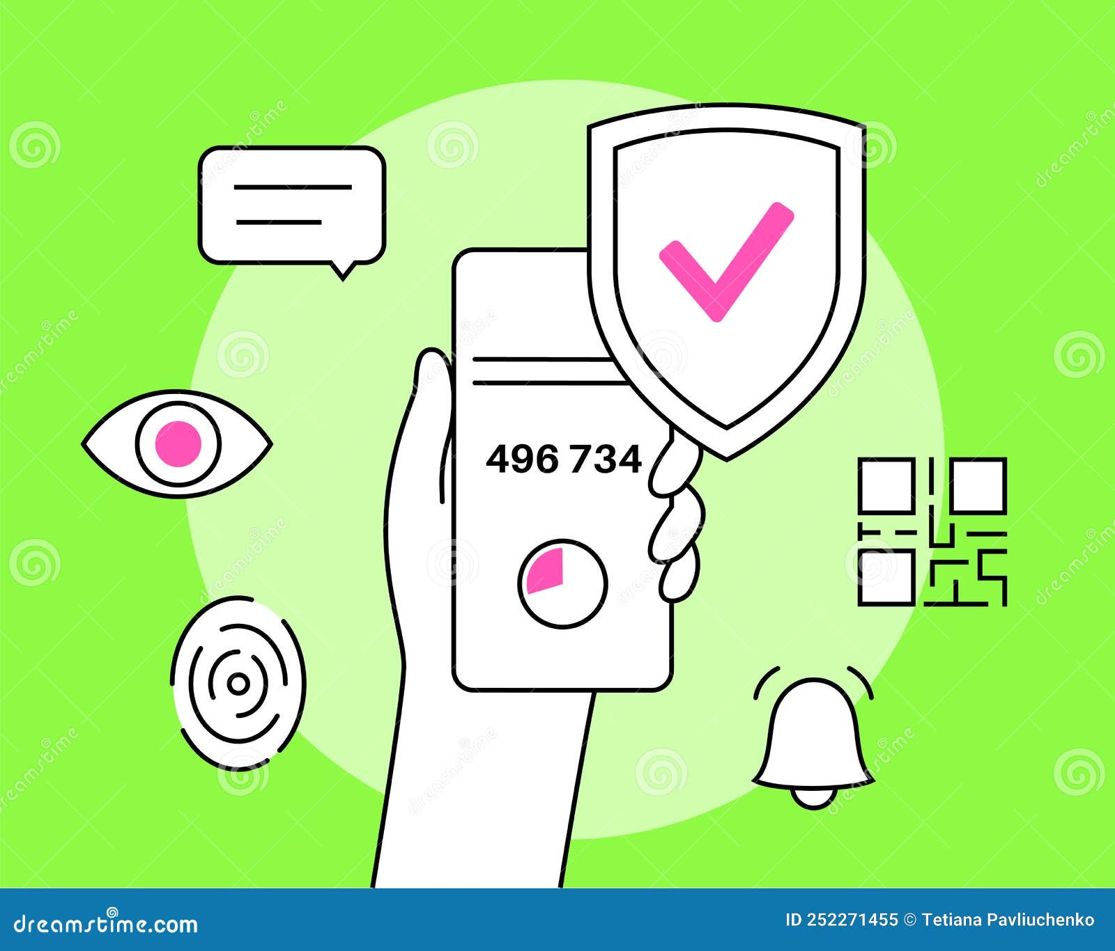 One time password stock vector. Illustration of step - 252271455