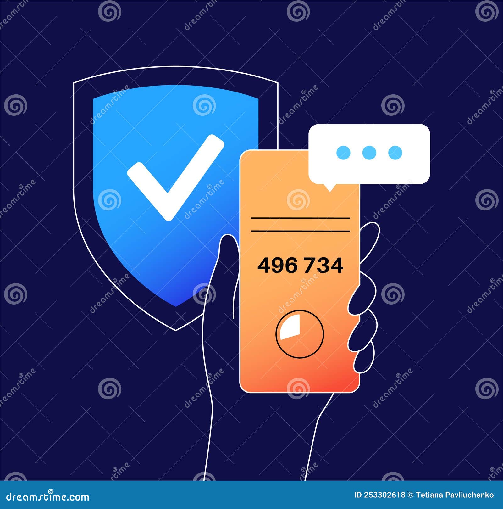 One time password stock vector. Illustration of authorization - 253302618