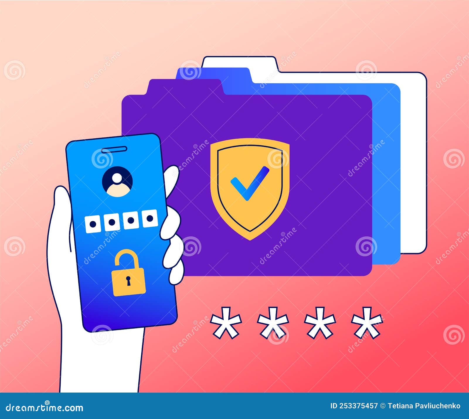 One time password stock vector. Illustration of login - 253375457